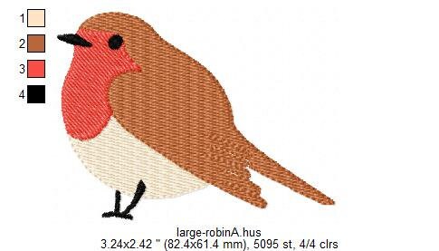 Simple little Robin in 3 sizes. Christmas Machine | Etsy