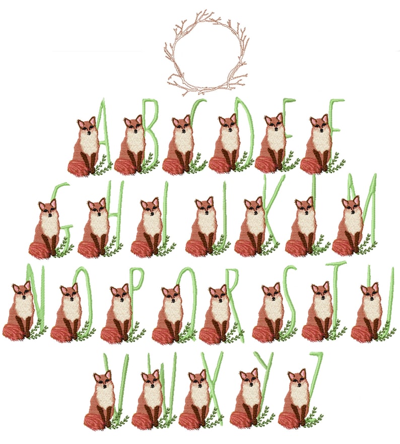 Woodland Fox Font Machine Embroidery Designs - Etsy