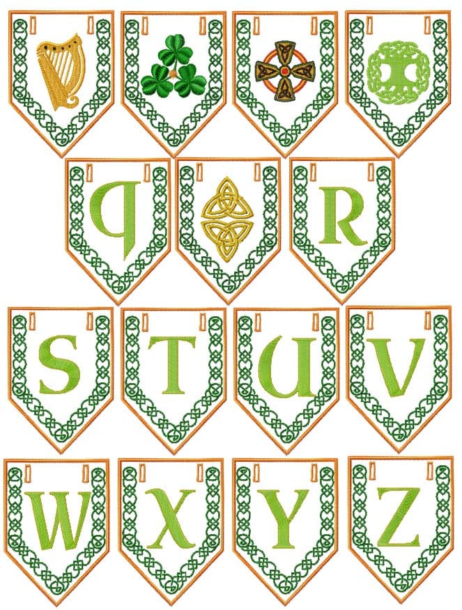 CELTIC IRISH BUNTING . Machine Embroidery Designs - Etsy