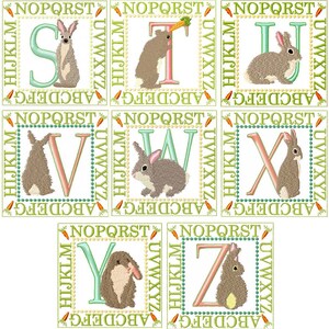 BUNNY ALPHABET LETTERS Machine Embroidery Designs - Etsy