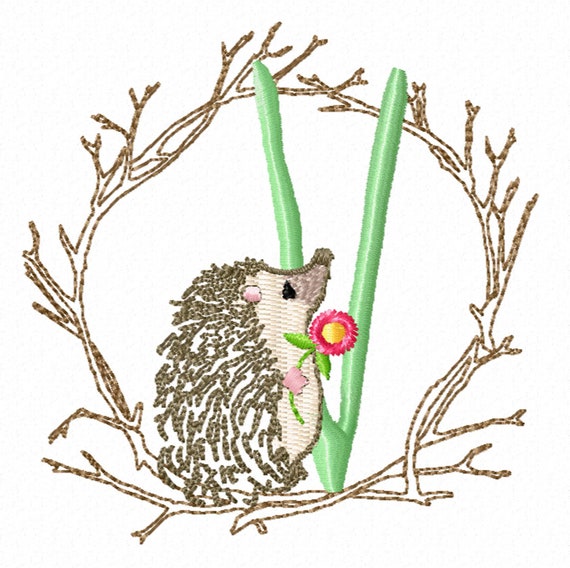 Woodland Hedgehog Font Machine Embroidery Designs - Etsy