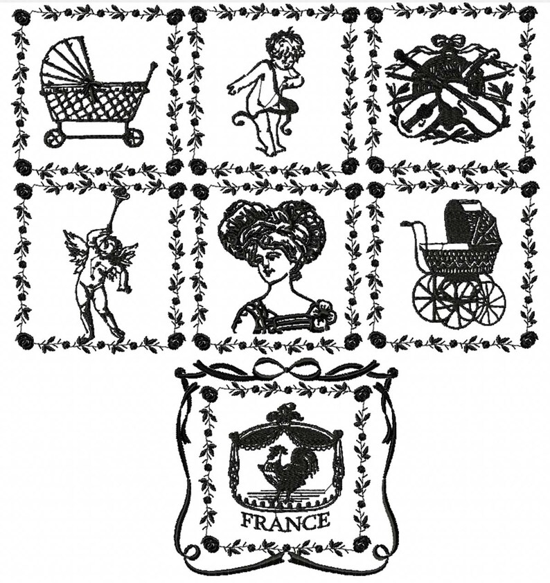 TOILE QUILT Machine Embroidery Designs | Etsy