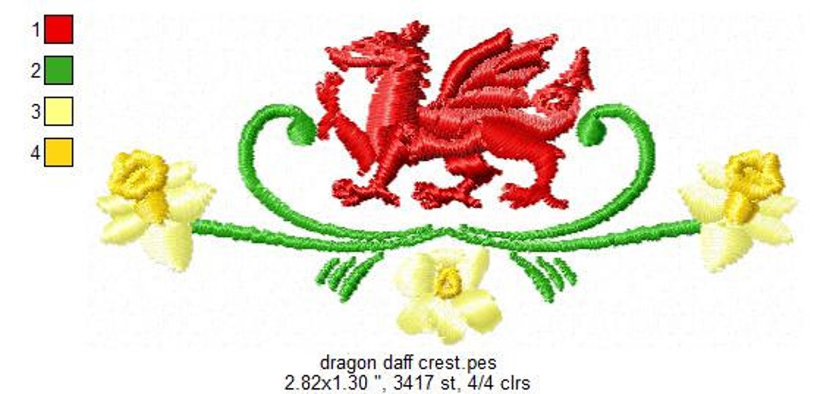 WELSH Daffodils.4 Machine Embroidery Designs - Etsy