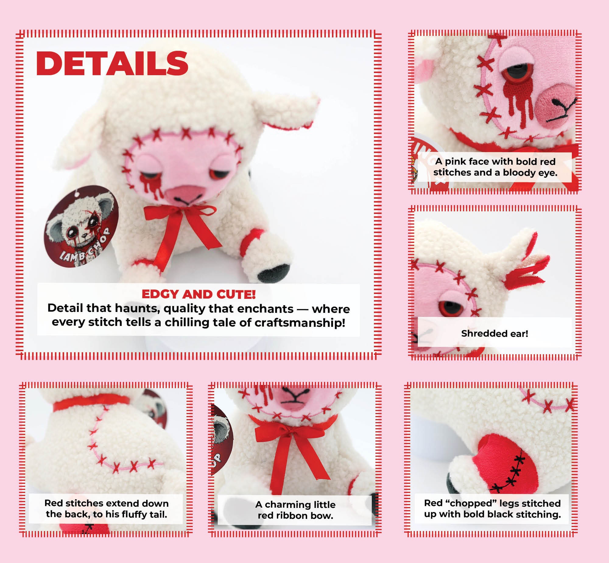 Petrifying Plushies Lamb Chop - Creepy Halloween Stuffed Animal Plushy ...