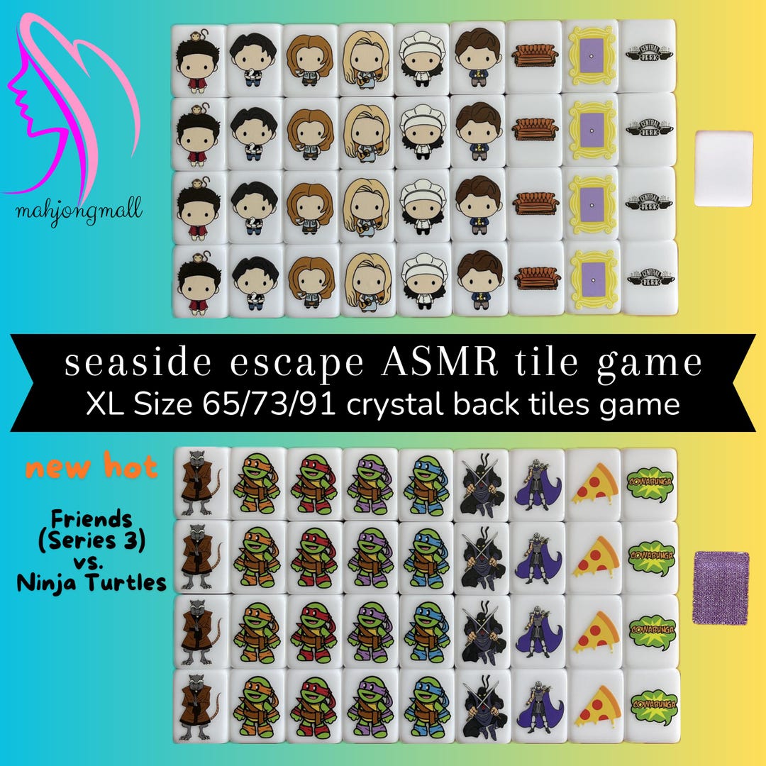 XL Seaside Escape Push Tiles Game Custom Diy Handmade Mahjong Tile Game ...