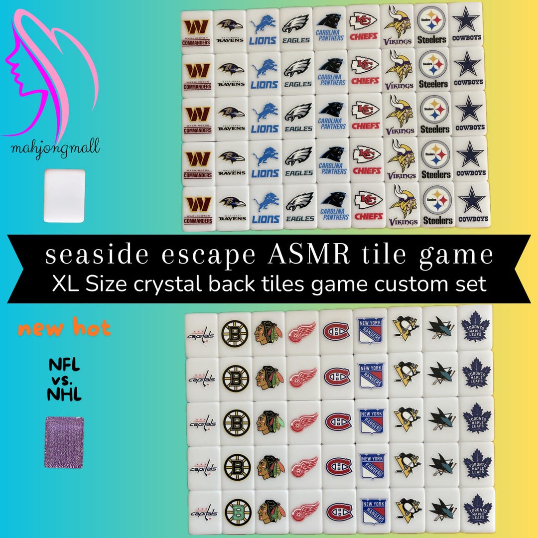 XL Seaside Escape Push Tiles Game Custom Diy Handmade Mahjong Tile Game ...