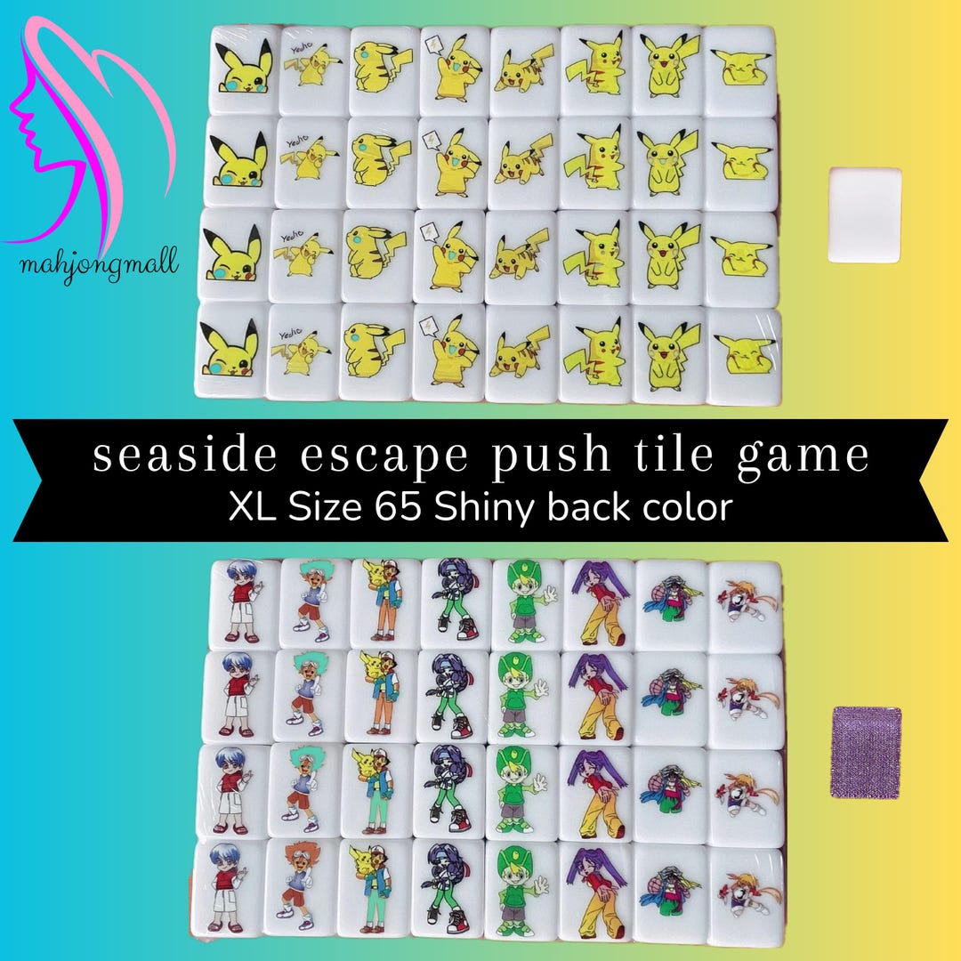Seaside Escape Tiles Game Handmade Set, (pikachu & Pokemon) Tik Ins Hot ...