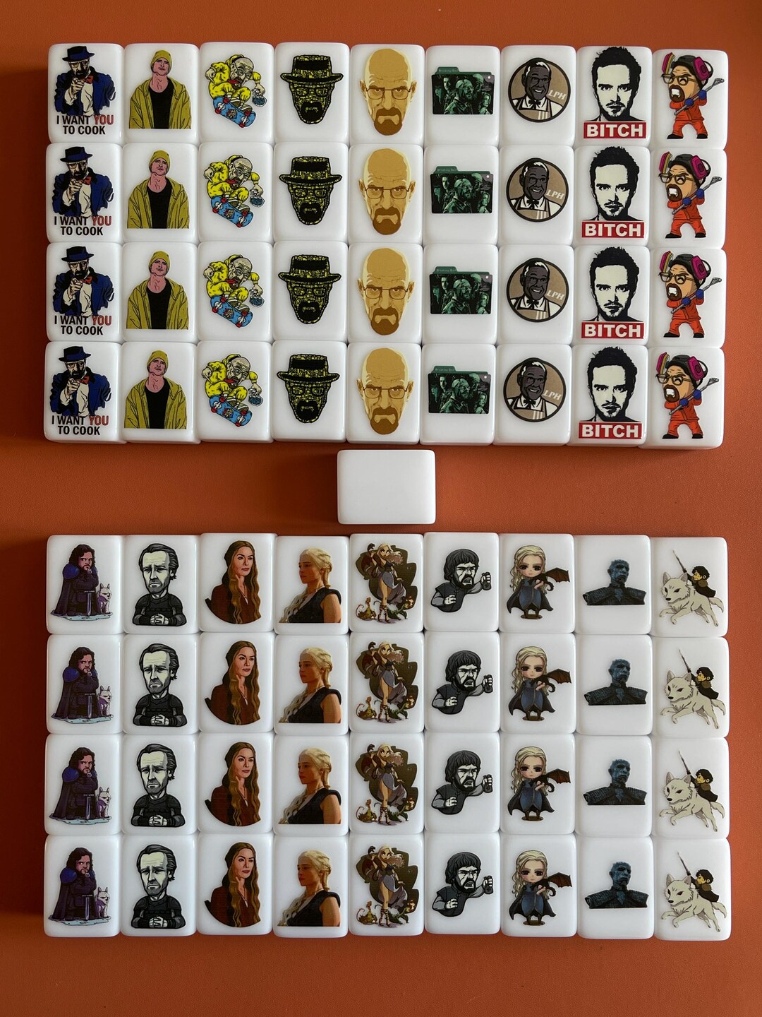 XL Seaside Escape Tile Game Diy Handmade Customized Mahjong Tiles Set ...