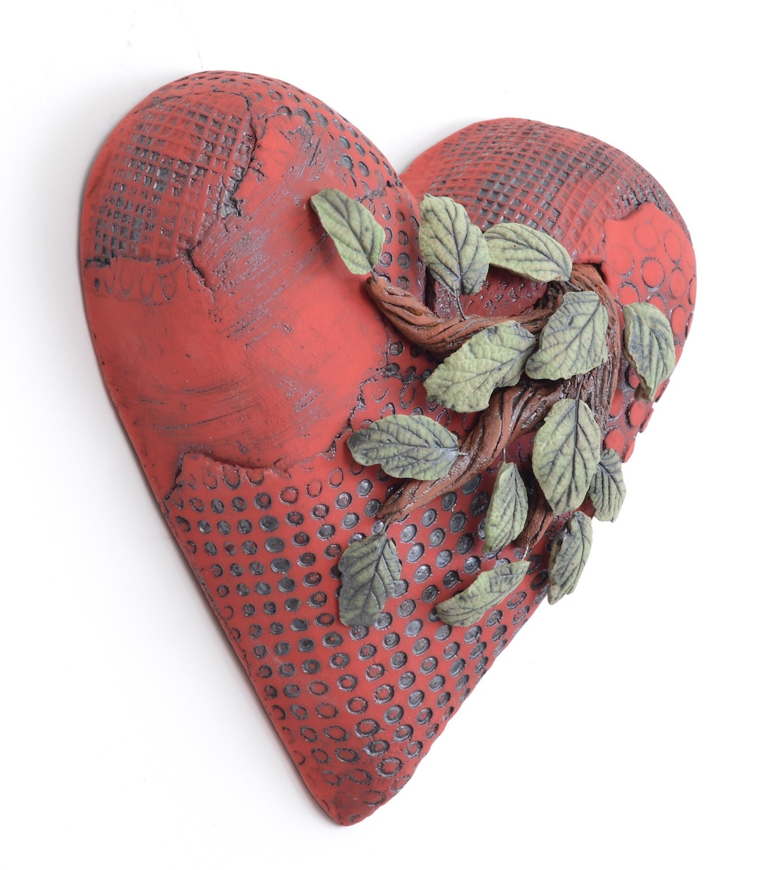 MADE TO ORDER Red Ceramic Heart Wall Art: Love Grows Sculpture Artist ...