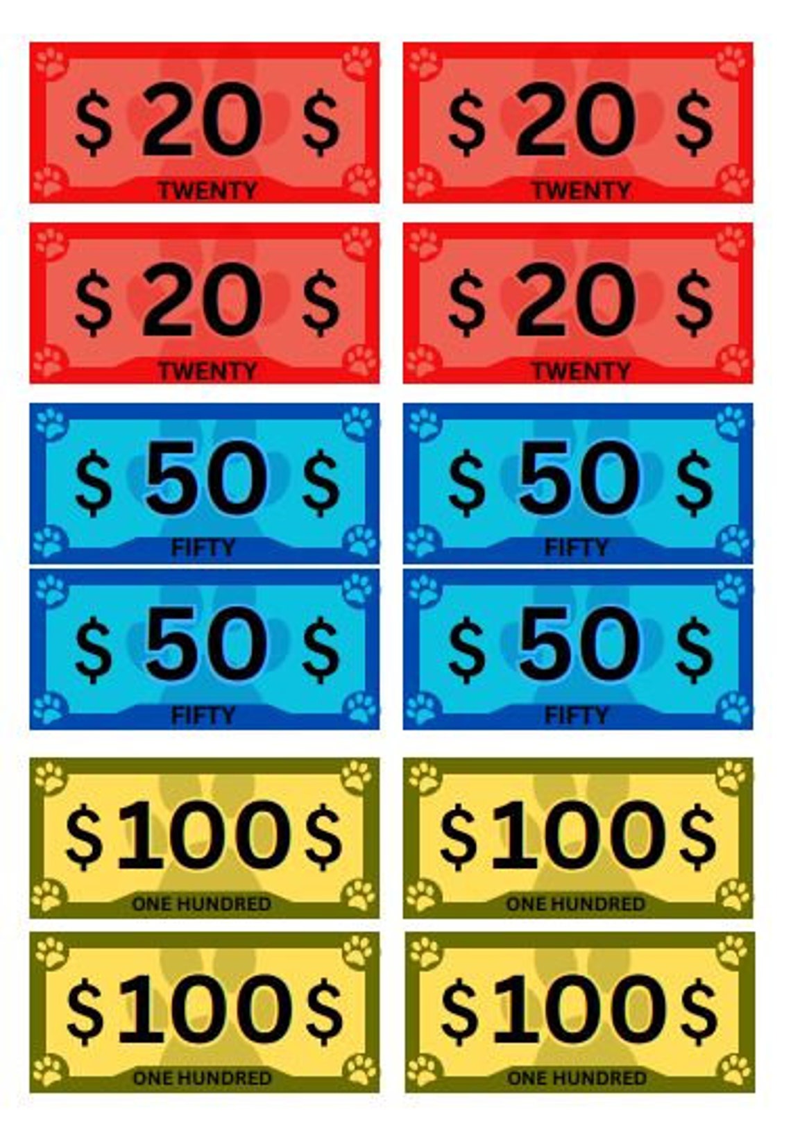 Play Money Grocery Items Pretend Play Money Activity Flashcards Grocery ...