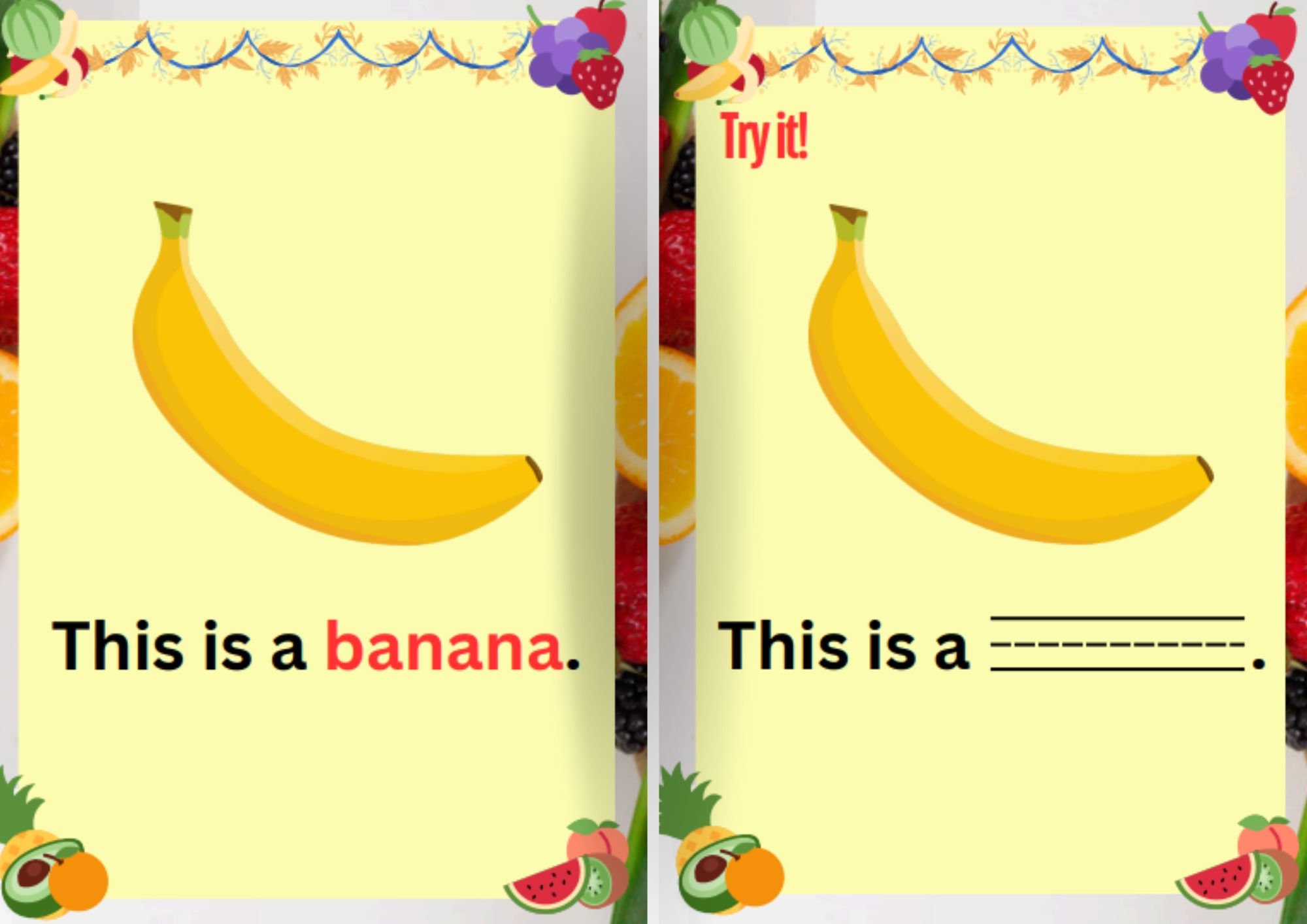 Fruits Activity Book Printables Reading Practice Writing Practice ...