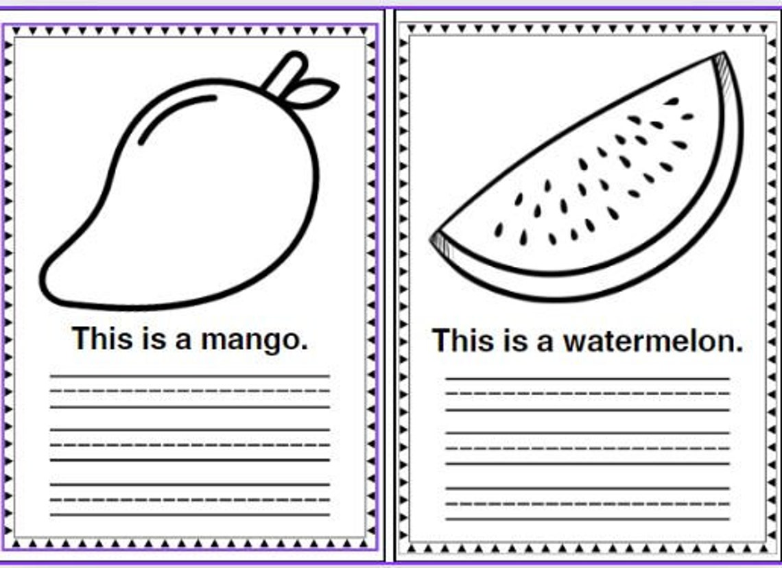 Fruits Activity Book Printables Reading Practice Writing Practice ...