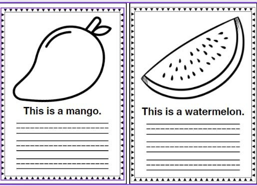 Fruits Activity Book Printables Reading Practice Writing Practice ...