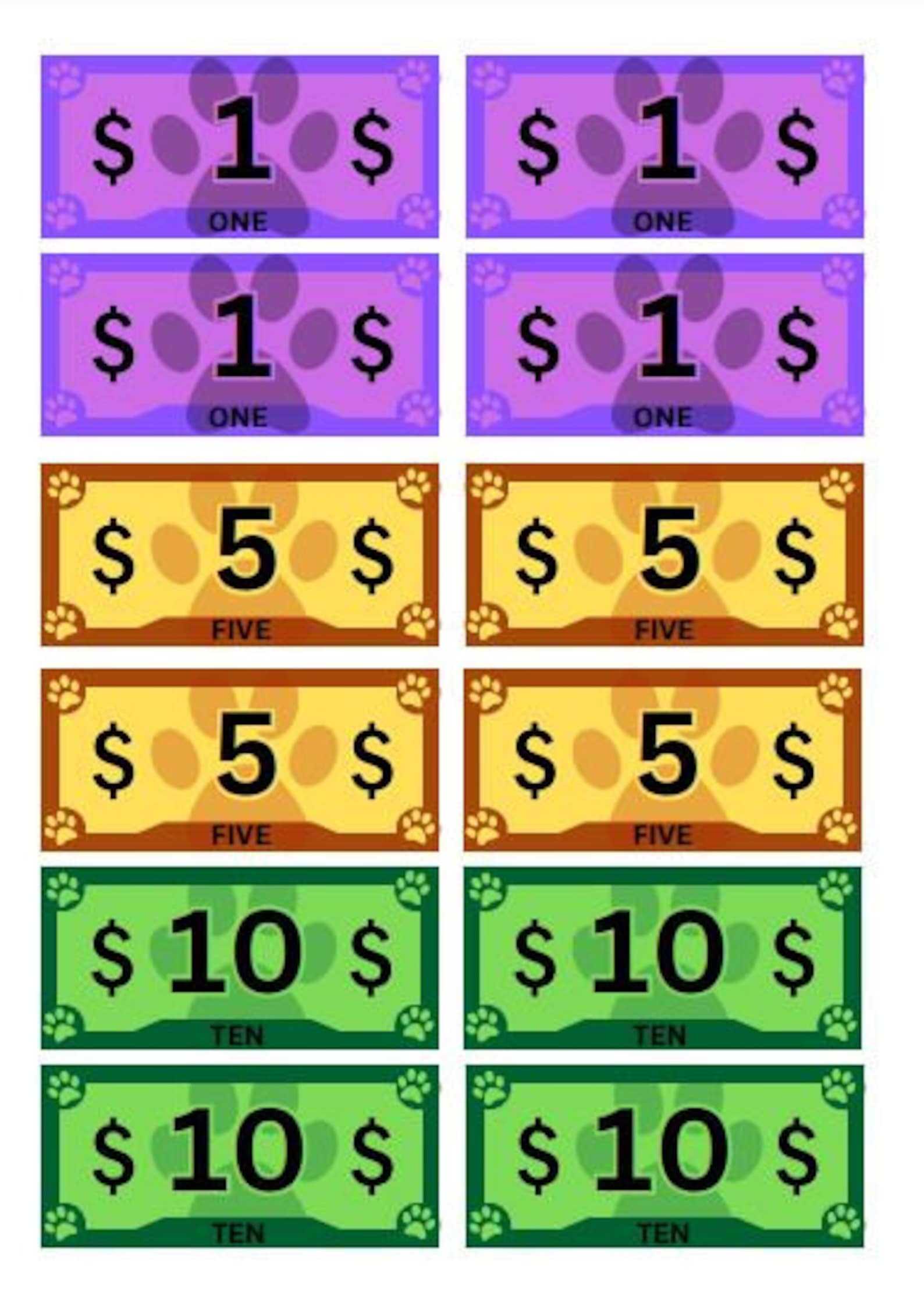 Play Money Grocery Items Pretend Play Money Activity Flashcards Grocery ...