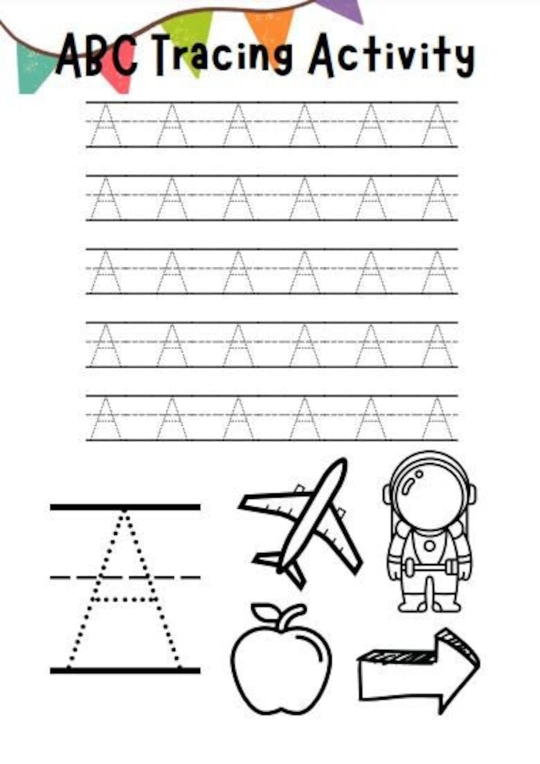 ABC TRACING and COLORING - Etsy