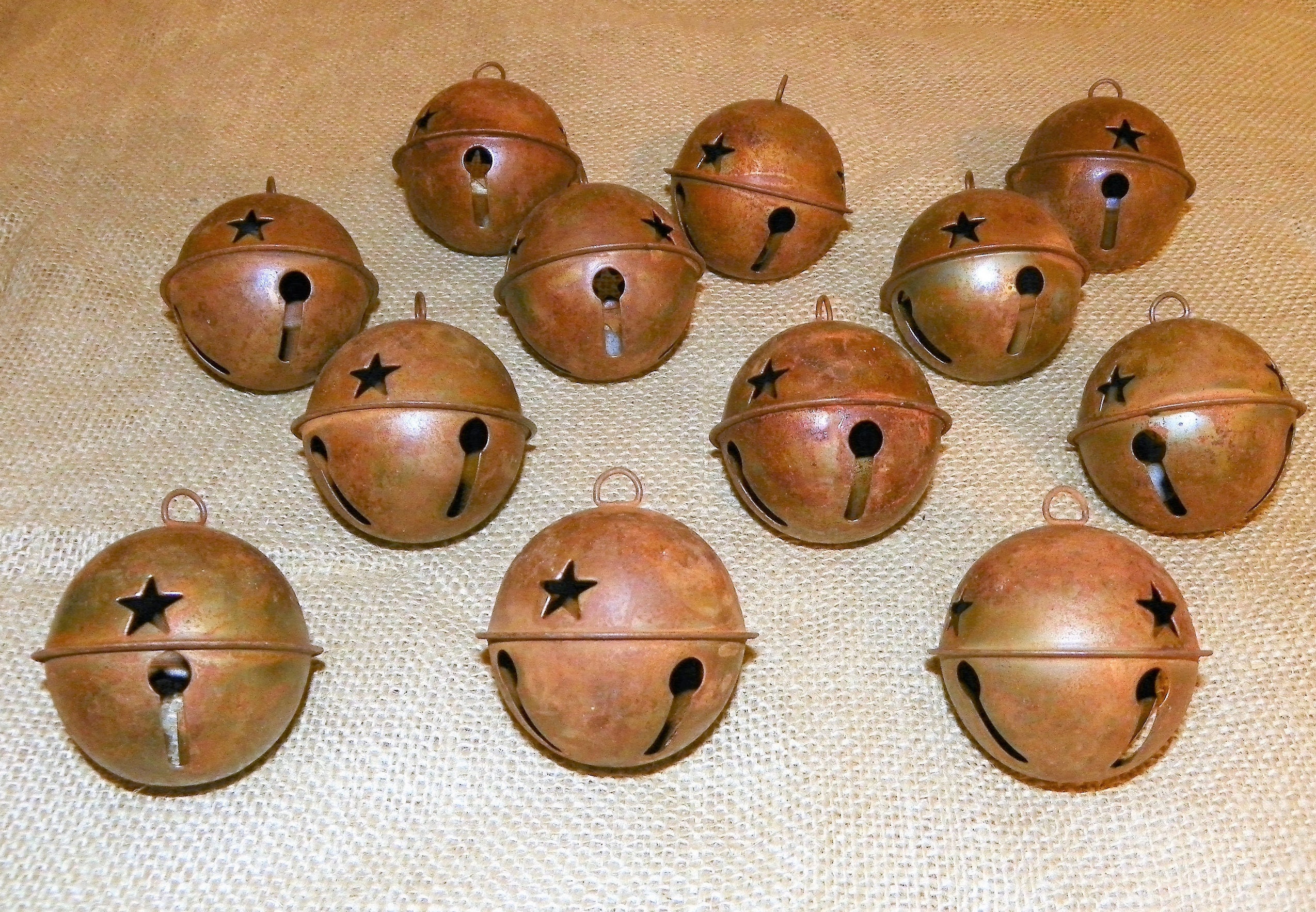 RUSTY BELLS Set of 12 Bells With Star Cutouts 80MM or 3 1/8 | Etsy