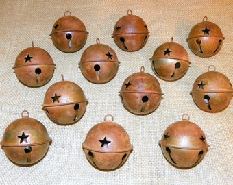 Rusty 3 Jingle Bell With Star Cutouts - Etsy