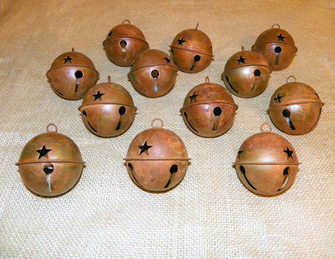 RUSTY BELLS Set of 12 Bells 65 MM With Star Cutouts 65MM or 2 - Etsy