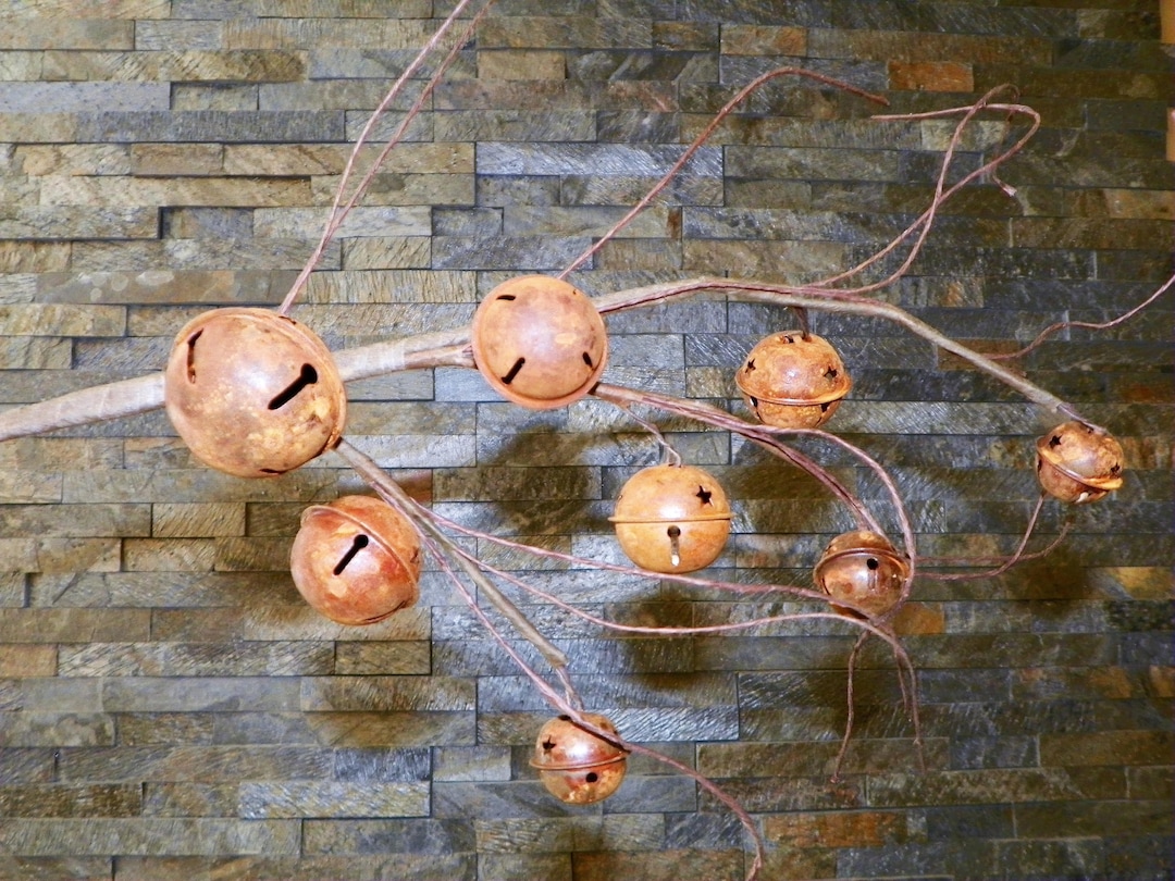 Rusty Bell & Twig Garland Spray 22" Long With a Variety of Rusty Bells ...