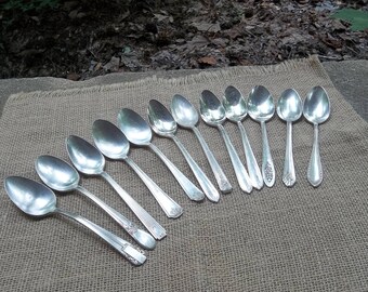 4 FANTASY Silver Plate Spoons Silverplate Flatware Vintage | Etsy