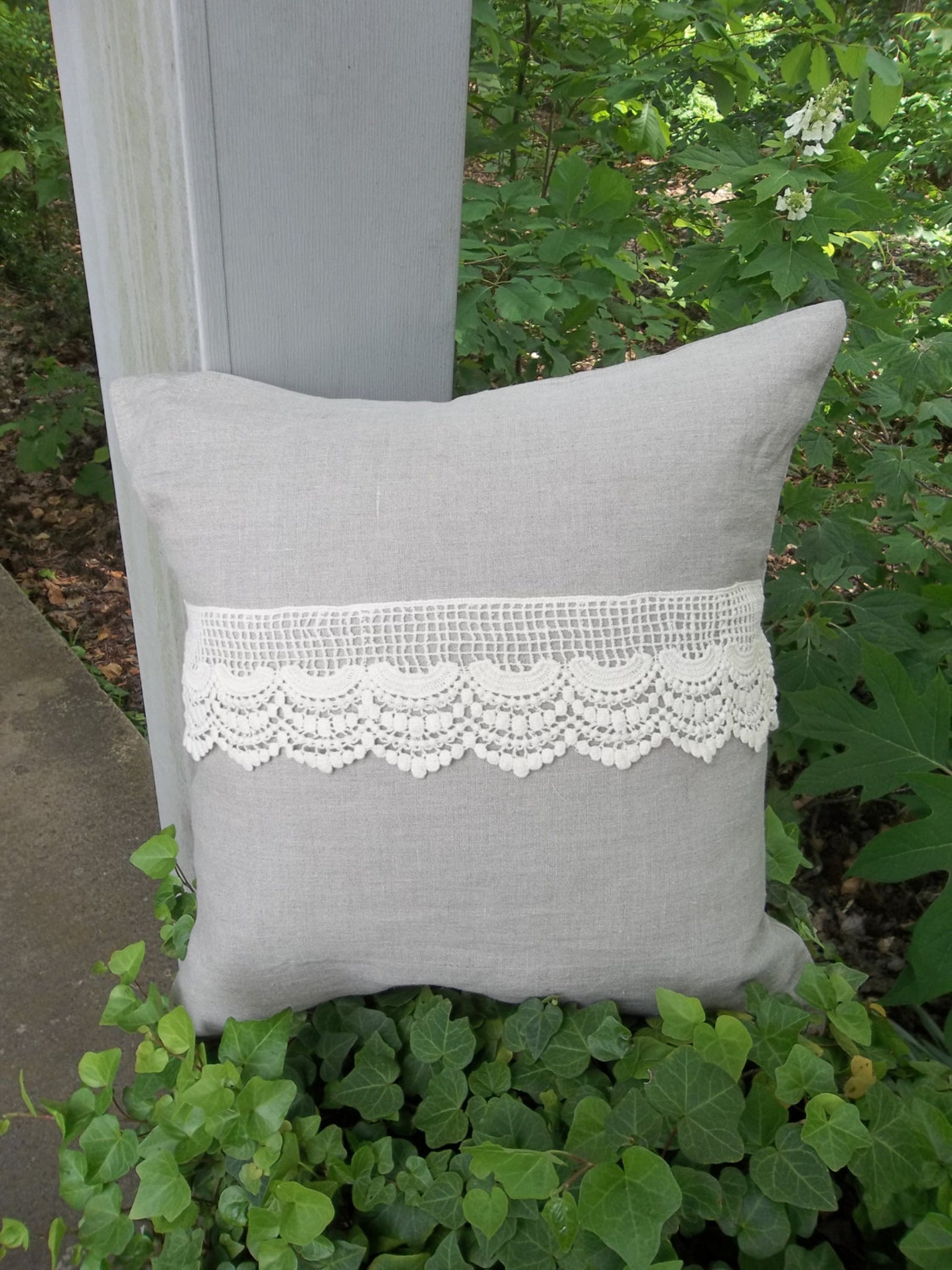 Linen and Lace Pillow Custom Sizes Linen Pillow Sham - Etsy