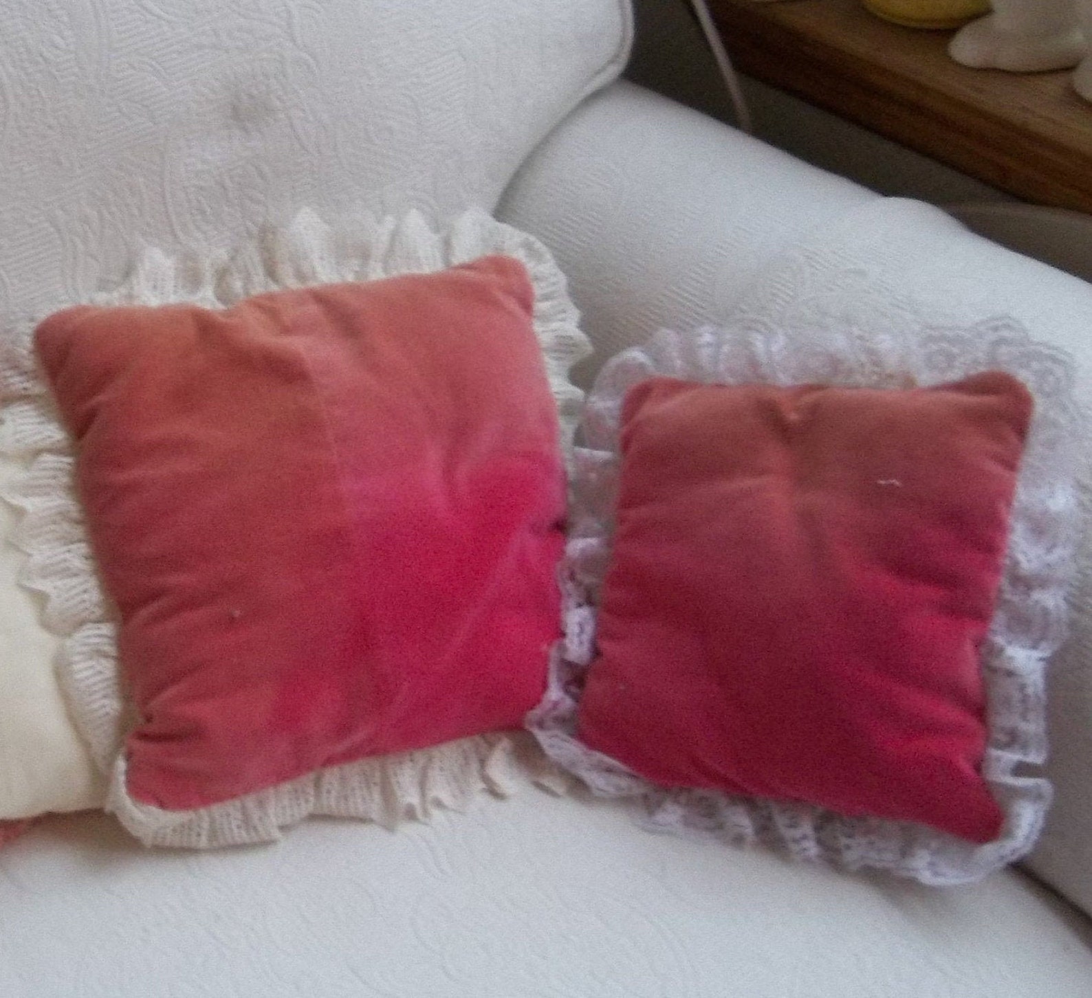 Pink Lace Pillows Handmade Grandmother Pillow Frilly Pillows - Etsy