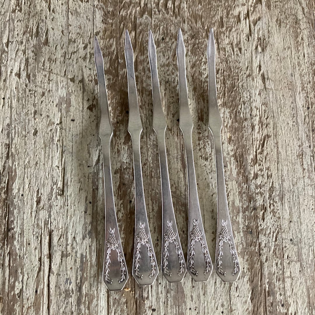Antique Silver Nut Picks Rare Silver Plate Lobster Picks Set of 5 ...