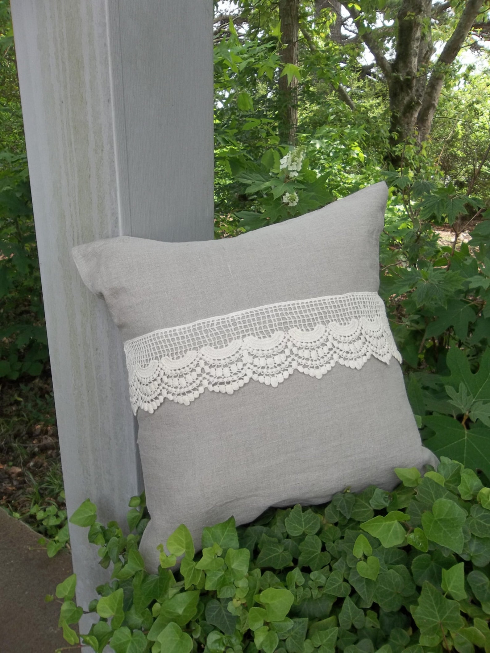 Linen and Lace Pillow Custom Sizes Linen Pillow Sham - Etsy