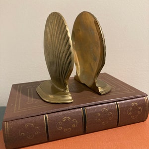 Vintage Brass Shell Bookends Door Stops Solid Brass Bookend Set Office Decor Beach Decor - Etsy