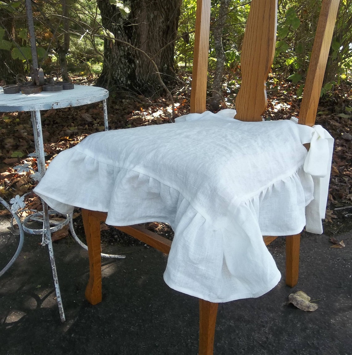Custom Ruffled Linen Chair Slipcover Ruffled Chair Cover in - Etsy