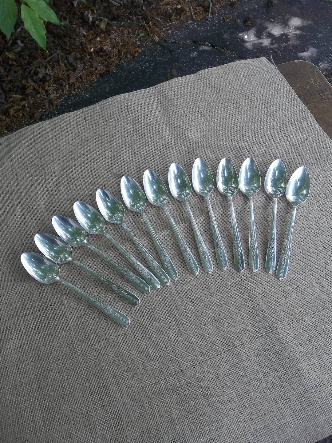 Vintage ROYAL ROSE Flatware 12 Silver Plate Spoons French Country ...