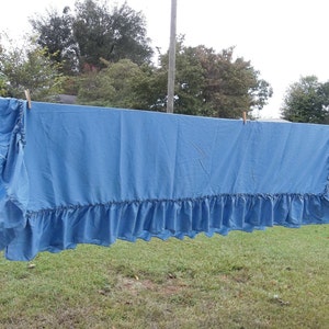 Twin Bed Dust Ruffle Vintage Blue Ruffled Bed Skirt Bedding Day Bed Bed ...