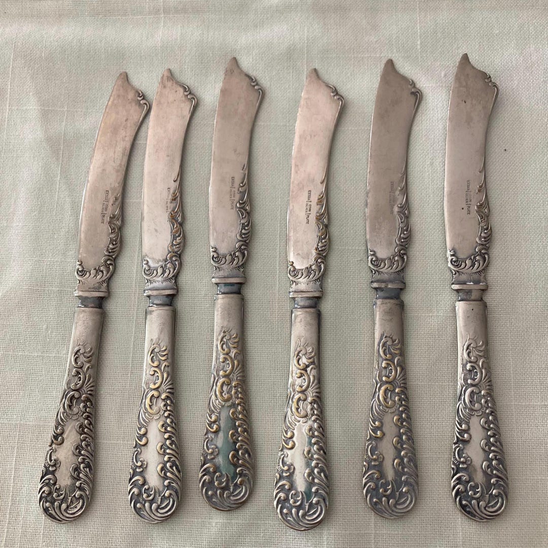 Coin Silver Plate Butter Knives - Raymond Flatware - Butter Spreaders ...