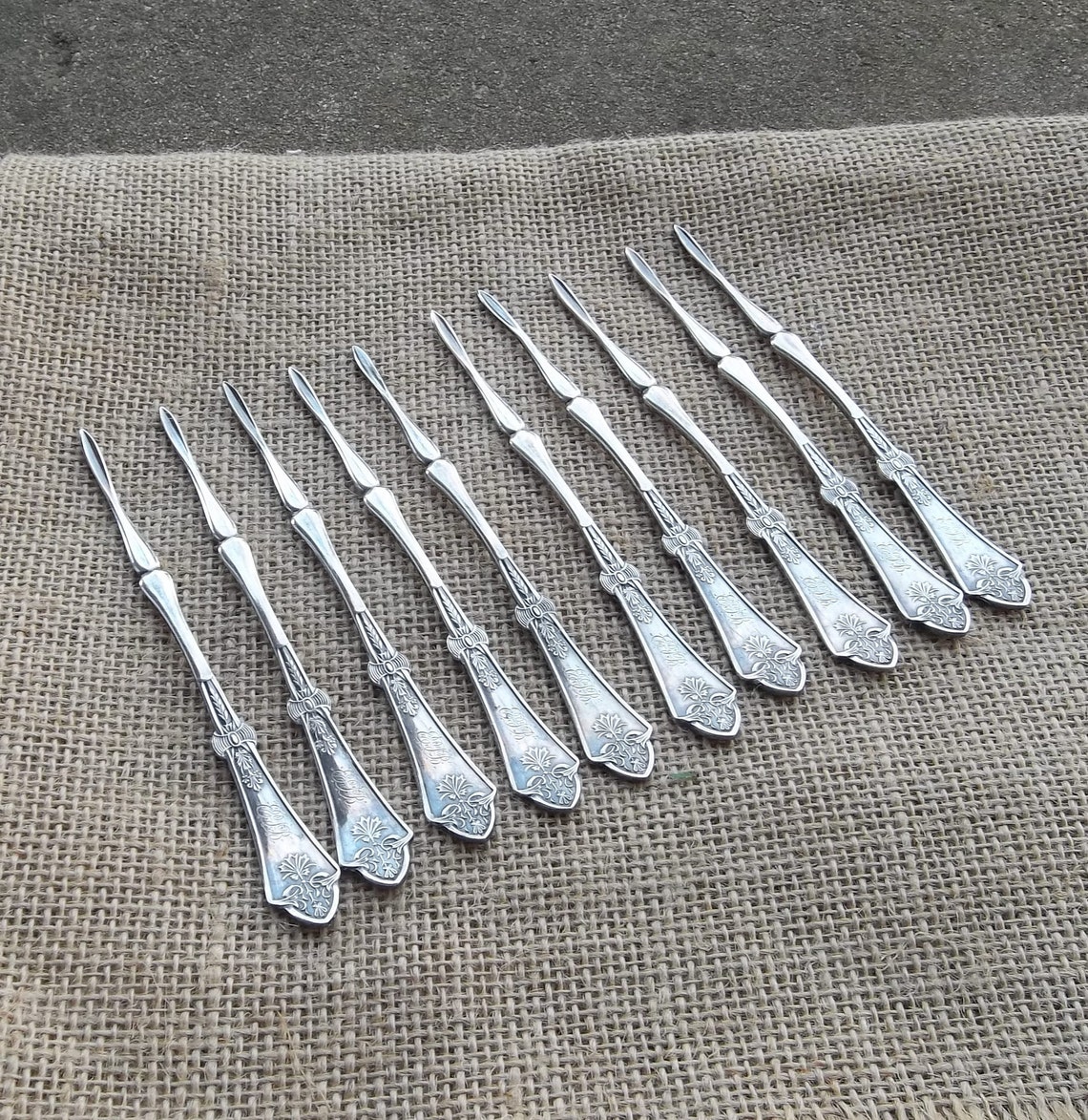Antique Silver Nut Picks Rare Silver Plate Lobster Picks Set | Etsy