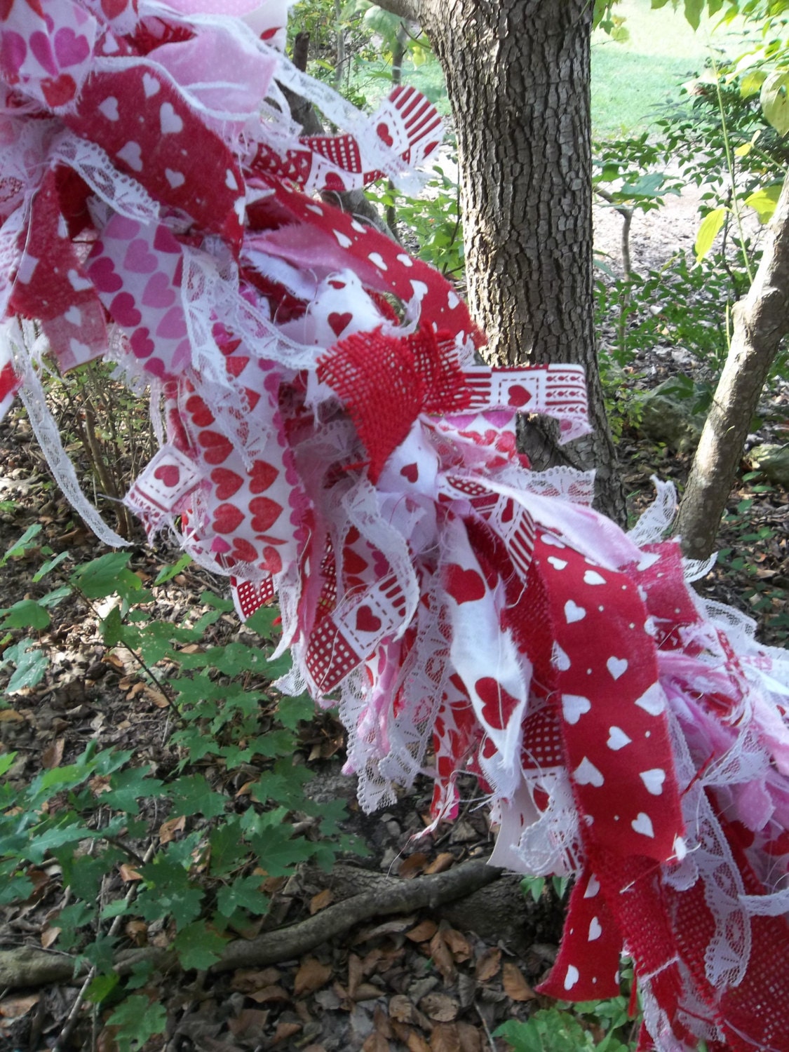 Valentine Garland Raggedy Garland Red Hearts Pink Garland - Etsy