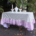 Pink Ruffled Tablecloth Handmade Pink Roses Cottage Table Cloth 56x96 ...