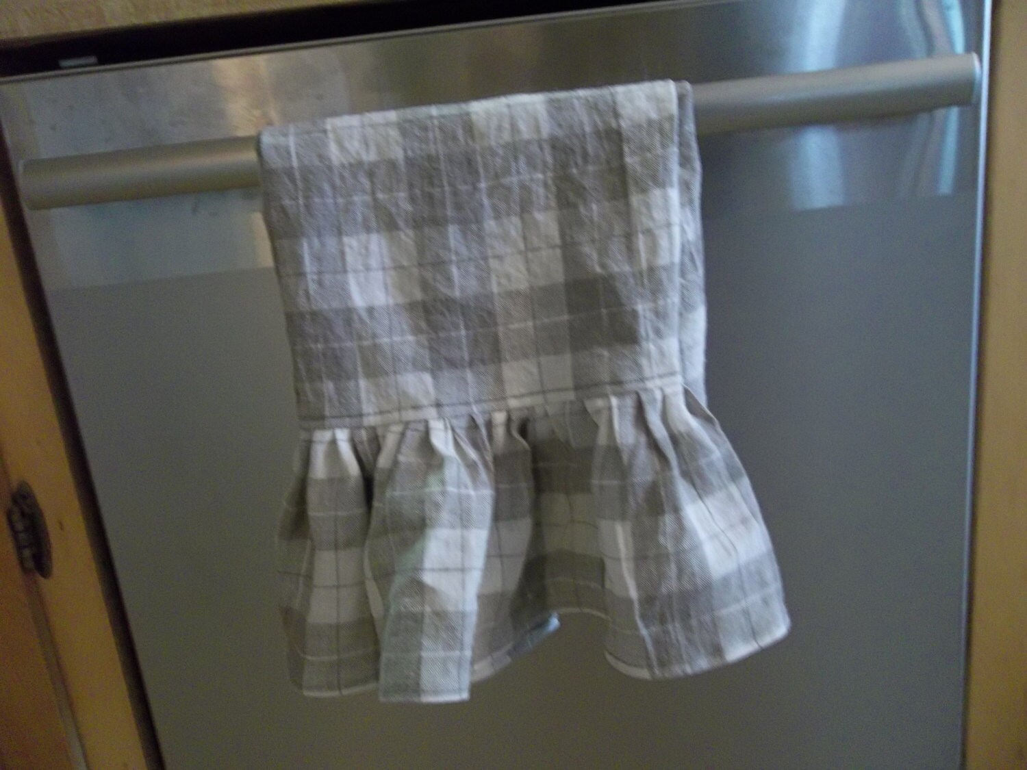 Ruffled Linen Towels Set of 2 Plaid Linen Towels Hand Towels | Etsy