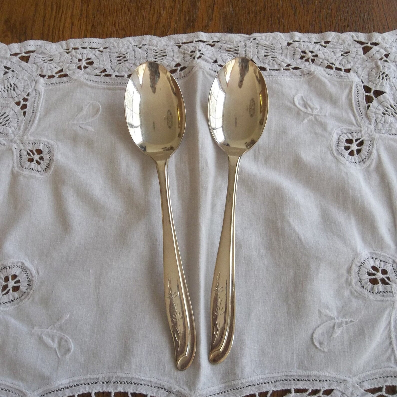 Silver Plate Dessert Spoons Petal Lane Silverplate Flatware - Etsy