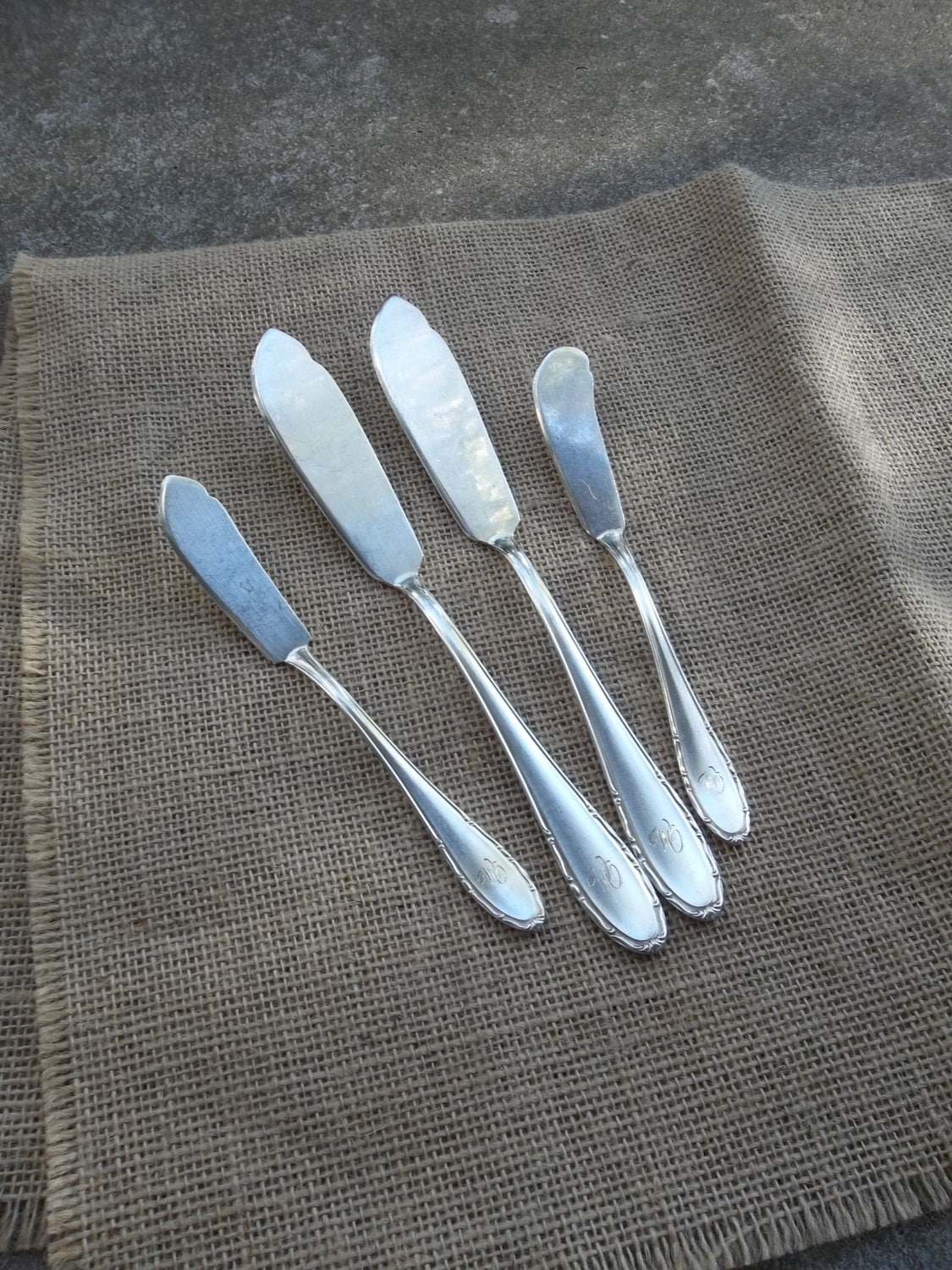 4 GERMAN Silver Knives Fish Knives Monogrammed Butter Knives - Etsy