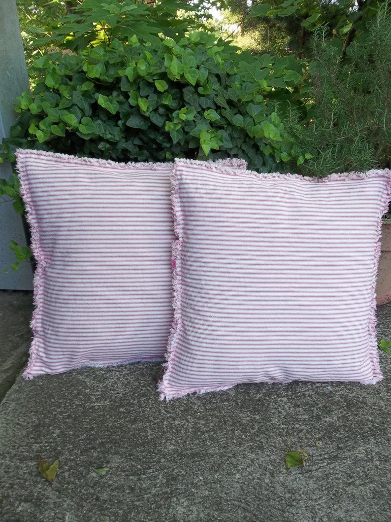 Ticking Pillows Stripe Pillow Covers Custom Sizes Fabrics - Etsy