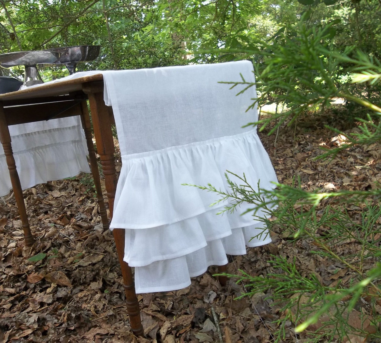 Ruffled Runner Multi Ruffle Table Runner 17 x 106 READY to | Etsy