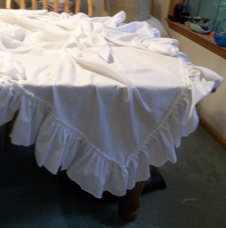 Torn Ruffled Tablecloth Shabby Romantic Table Throw White - Etsy