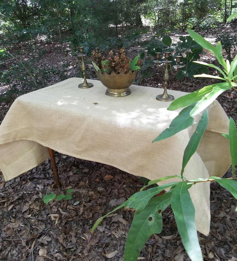 Burlap Tablecloth With Fringed Edge Choose Your Size - Etsy