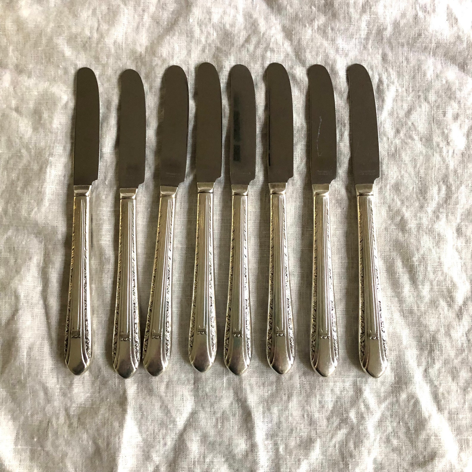 Vintage REGENT Silver Plate Flatware Set of 16 Silver Knives | Etsy