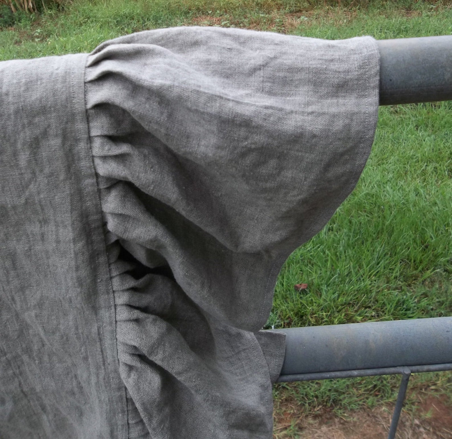 Ruffled Linen Throw Custom Bed Scarf Natural Linen Blanket - Etsy