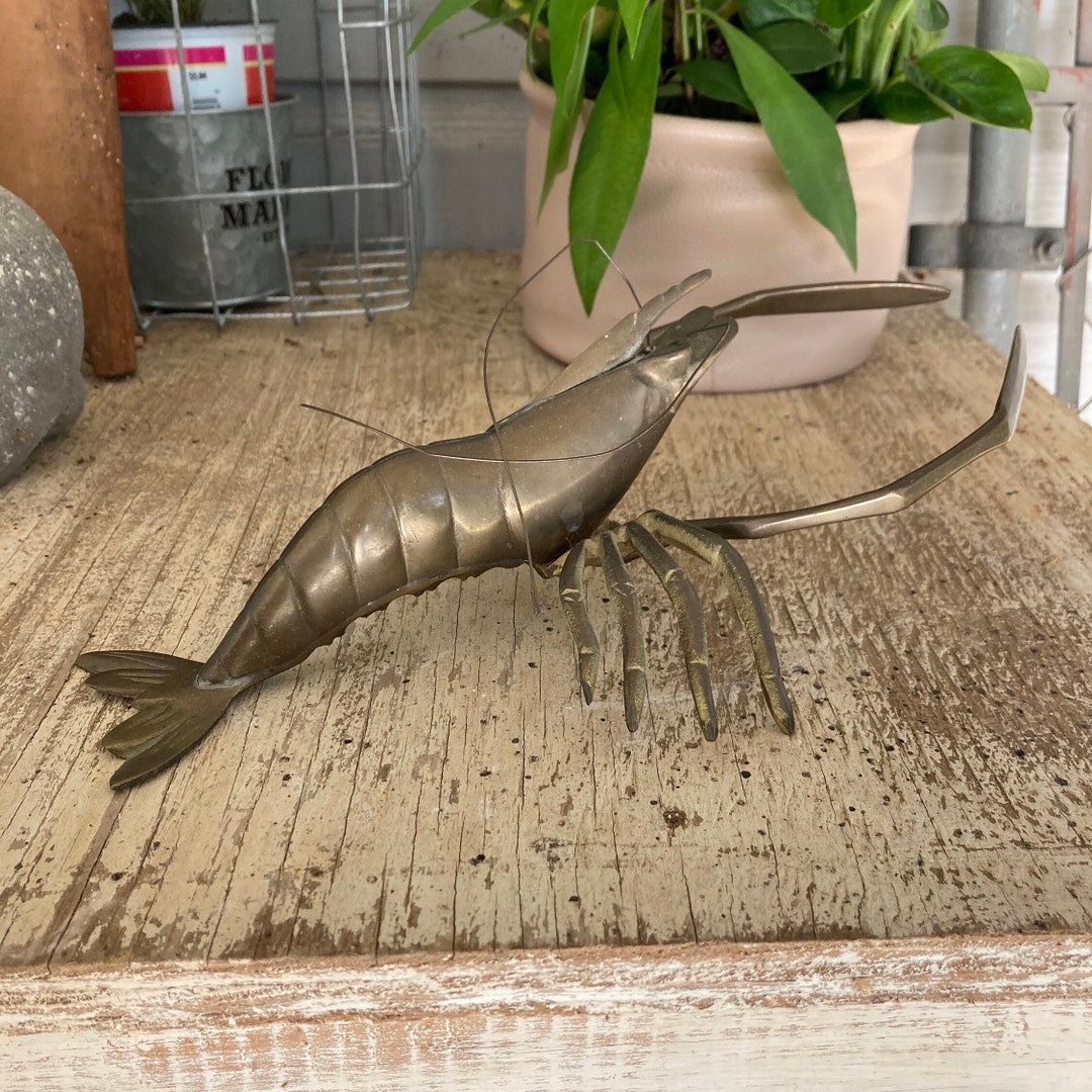 Vintage Brass Lobster Figurine Life Size Brass Seafood - Etsy