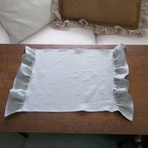 Pair Ruffled Placemats 2 Ruffled Linen Placemats Custom Colors Cottage ...