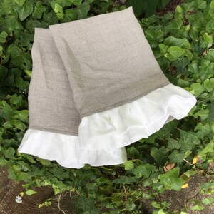 Pair Ruffled Linen Tea Towels Fingertip Towels Linen Guest Towels ...