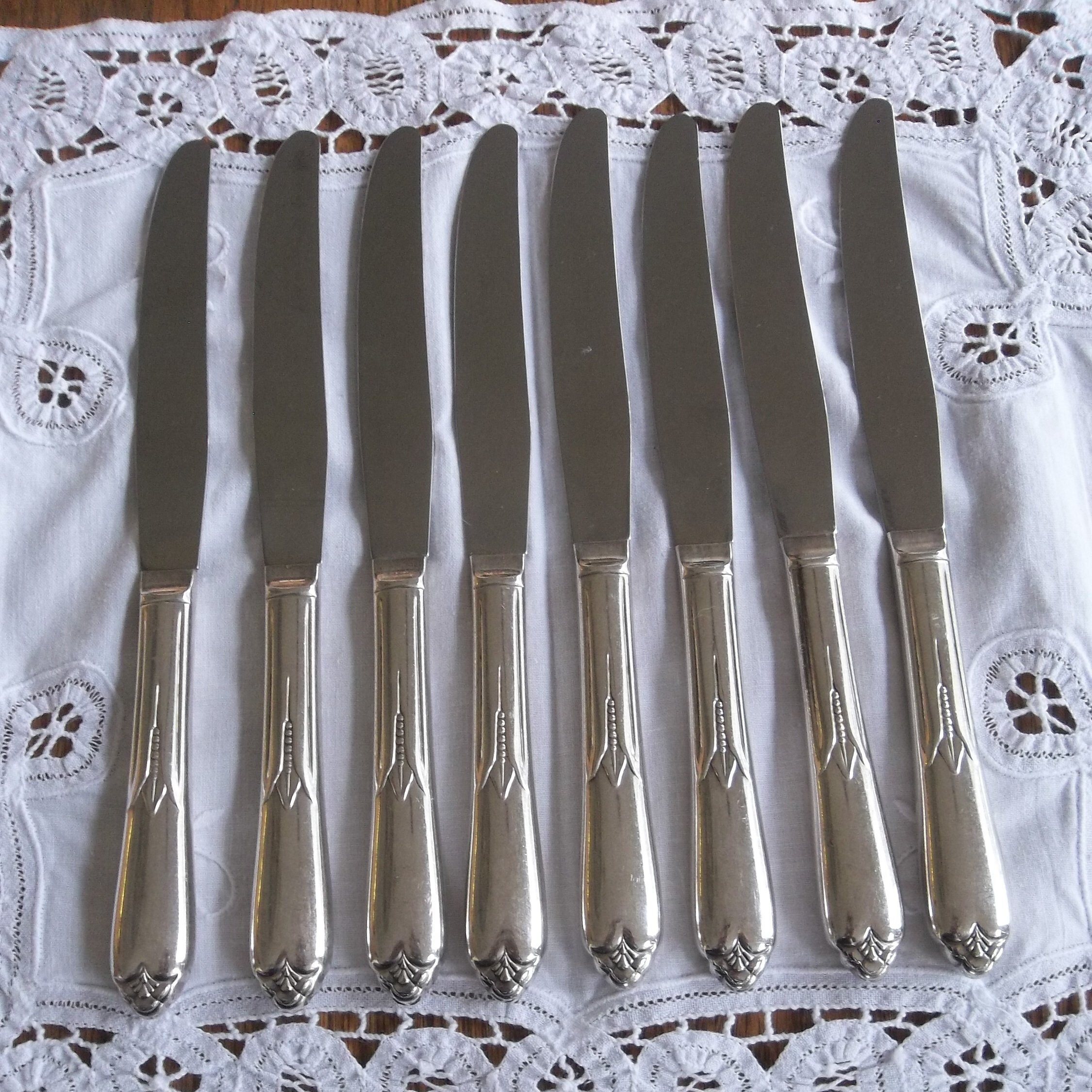 8 Silver Knives Silver Plate Dinner Knives INSPIRATION | Etsy