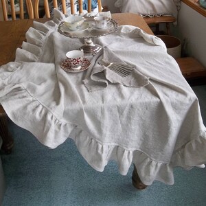 Ruffled Table Throw - Linen Table Scarf Custom Sizes and Colors ...